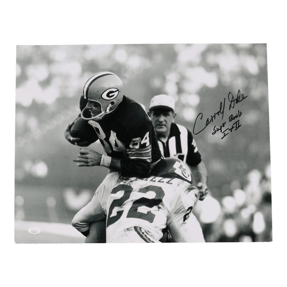 Carroll Dale Signed Packers 16x20 Photo Inscribed "Super Bowls I + II ...