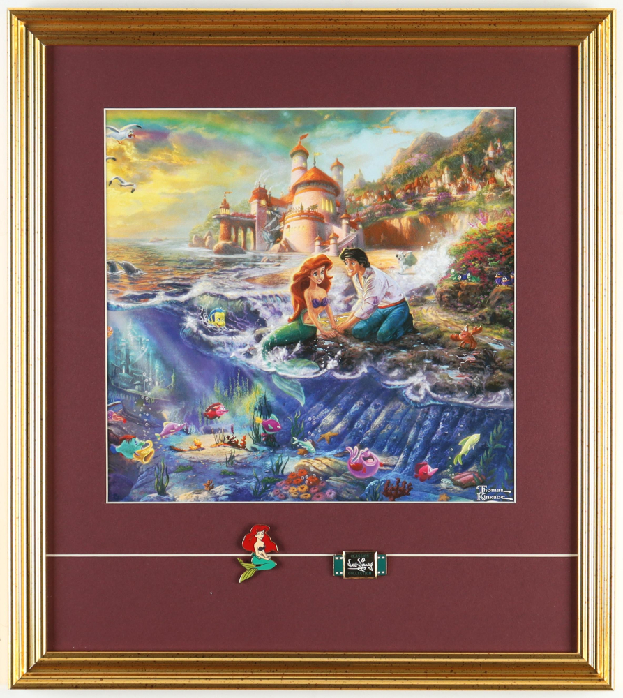Thomas Kinkade "The Little Mermaid" Custom Framed Print Display with (2 ...