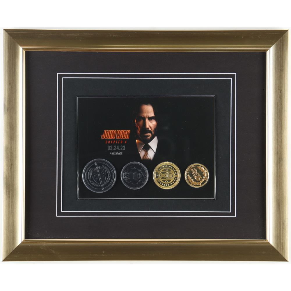"John Wick: Chapter 4" Custom Framed Opening Night Set of (4) Coins ...