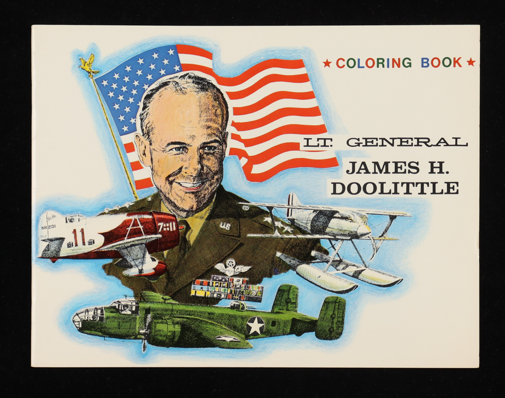 James H. Doolittle Signed Coloring Book with Program & Newspaper ...