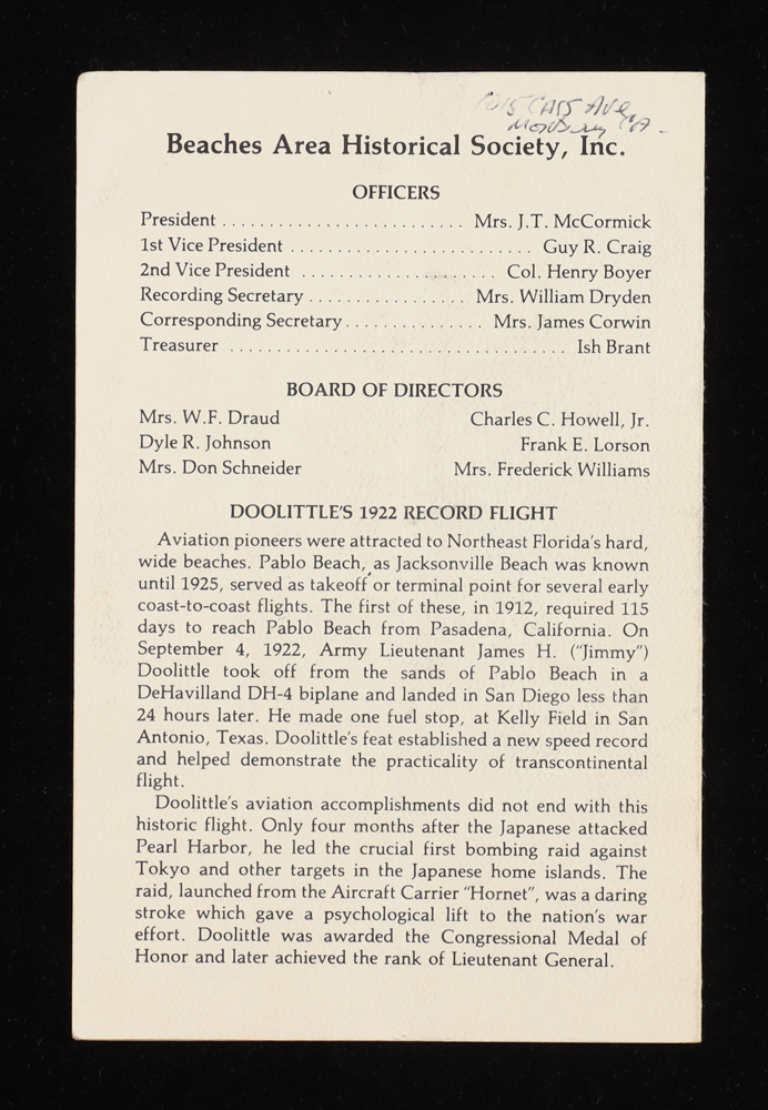 James H. Doolittle Signed Coloring Book with Program & Newspaper ...
