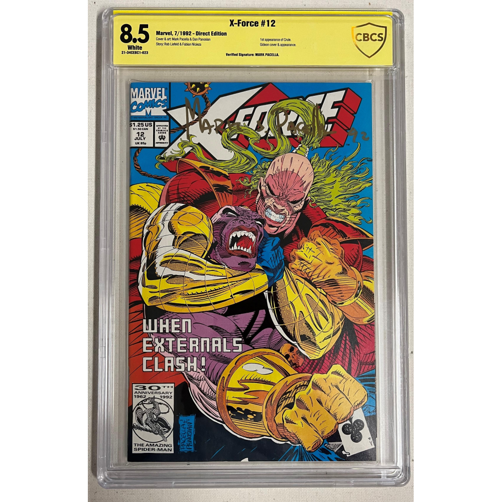 Mark Pacella Signed 1992 "X-Force" #12 Comic Book (CBCS 8.5) | Pristine ...