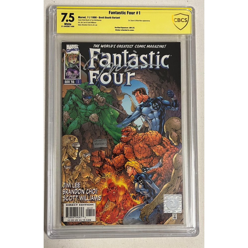 Jim Lee Signed 1996 "Fantastic Four" #1 Comic Book (CBCS 7.5 ...
