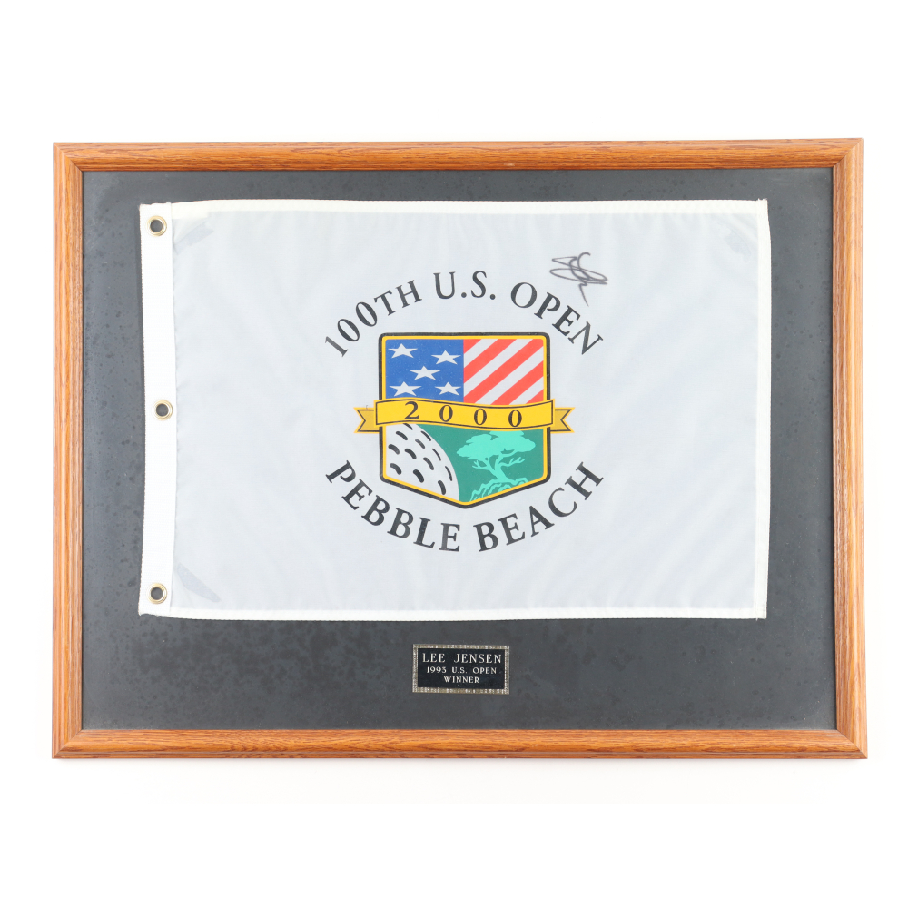 Lee Janzen Signed Custom Framed 100th U.S. Open Golf Pin Flag Display ...