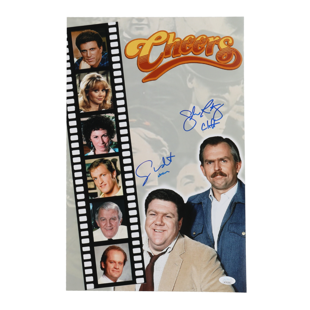 John Ratzenberger & George Wendt Signed "Cheers" 11x17 Photo Inscribed ...