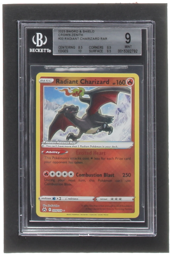 Radiant Charizard 2023 Pokemon Sword and Shield Crown Zenith #20 (BGS 9 ...