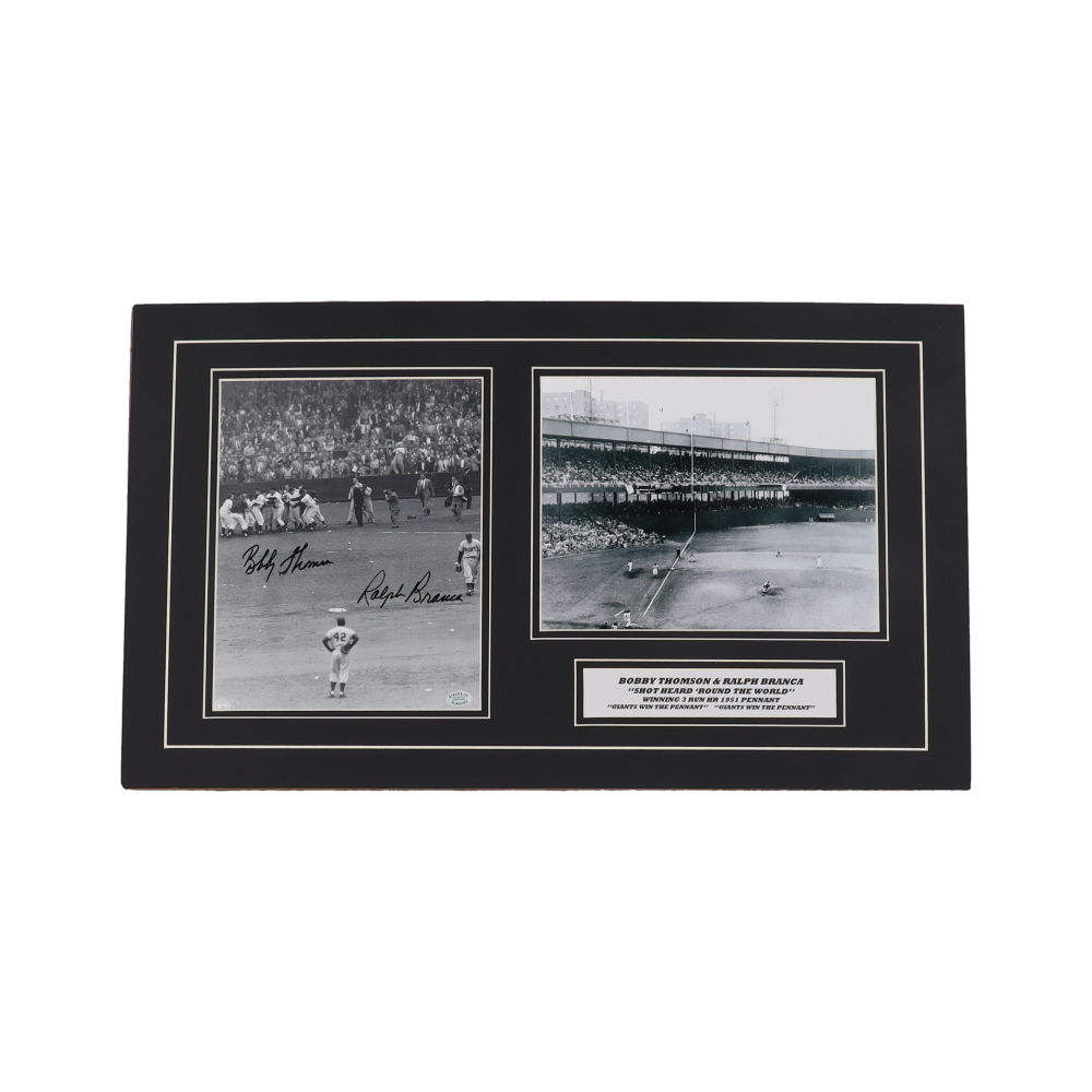 Bobby Thomson & Ralph Branca Signed Custom Matted Photo (Stacks of ...