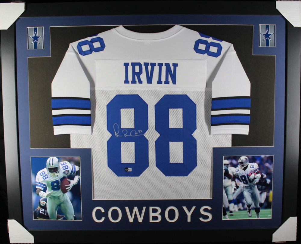 Michael Irvin Signed 35x43 Custom Framed Jersey Display (Beckett ...