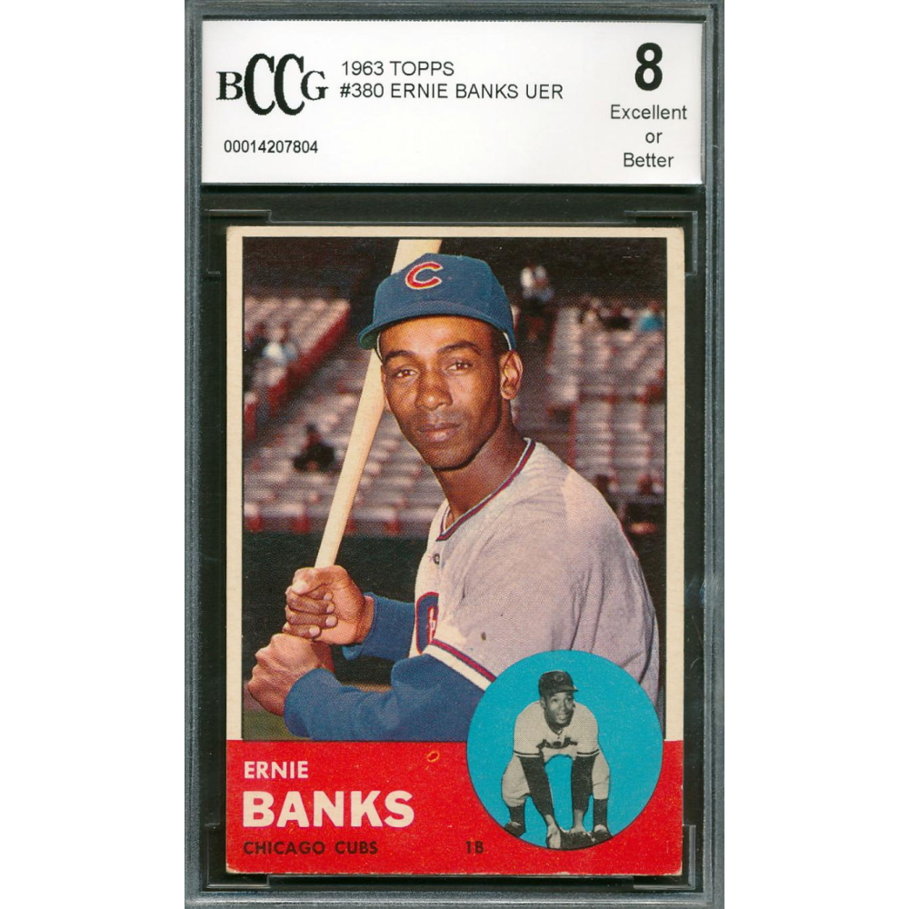 Ernie Banks 1963 Topps #380 UER (BCCG 8) | Pristine Auction