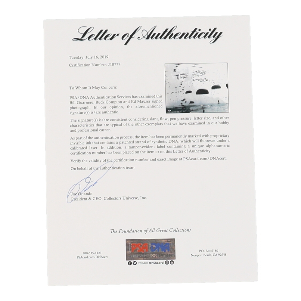 "Wild" Bill Guarnere, Buck Compton & Ed Mauser Signed "Band Of Brothers ...