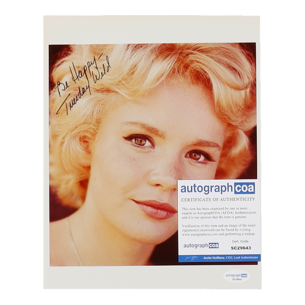 Tuesday Weld Signed 8x10 Photo Inscribed "Be Happy" (AutographCOA ...