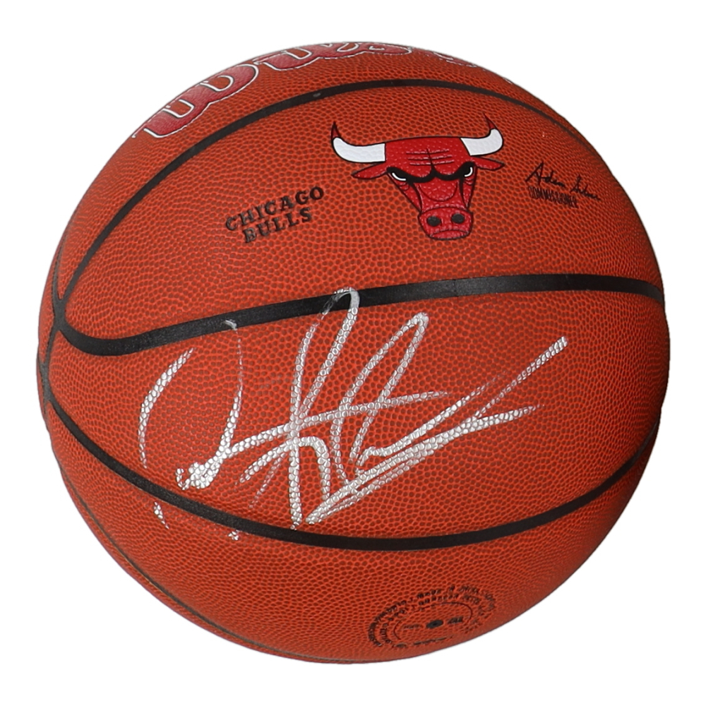 Dennis Rodman Signed Bulls Logo NBA Basketball (Schwartz) | Pristine ...