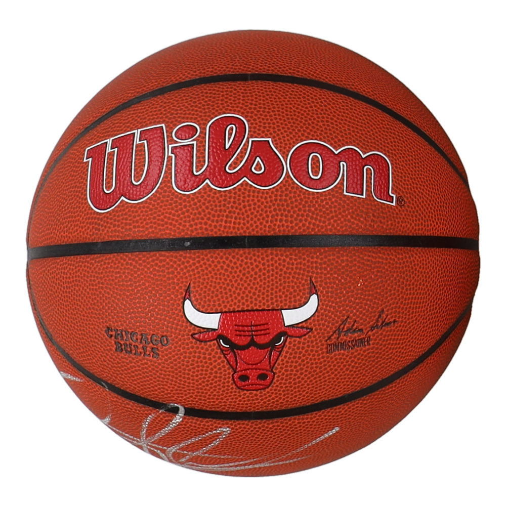 Dennis Rodman Signed Bulls Logo NBA Basketball (Schwartz) | Pristine ...