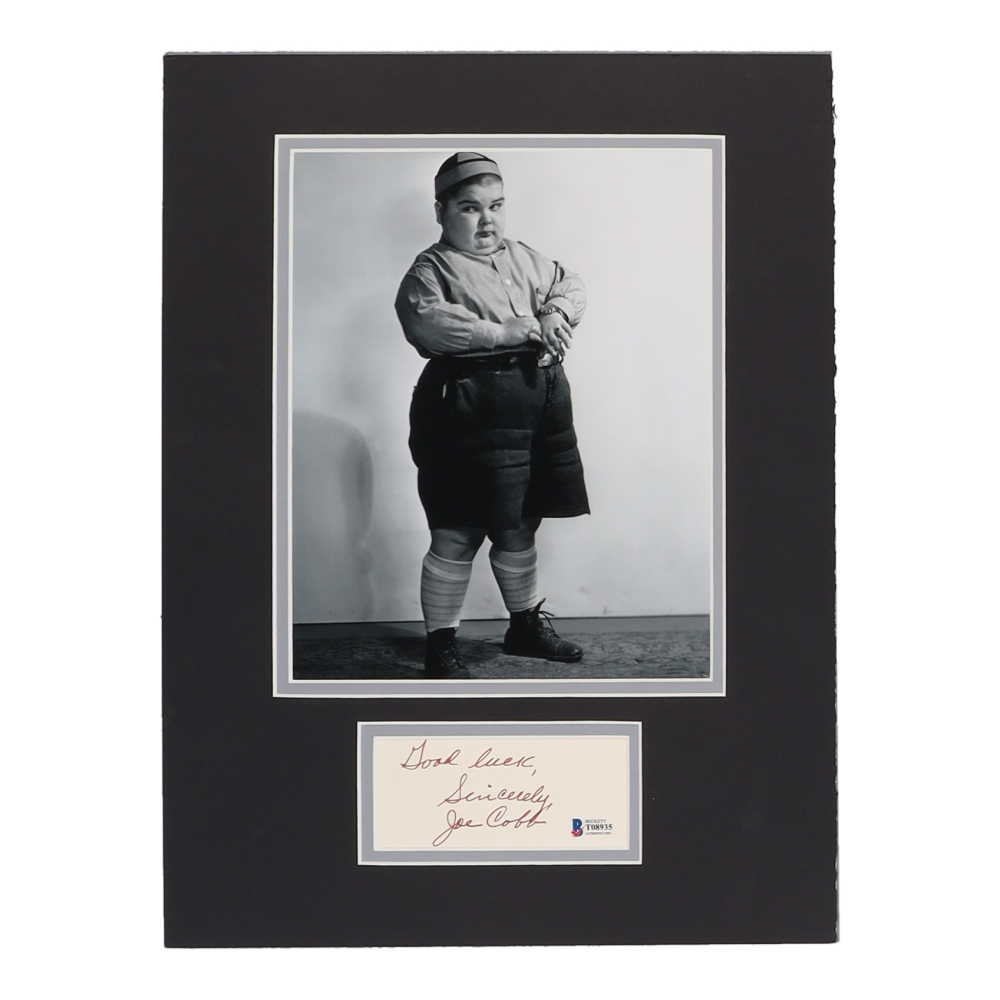 Joe Cobb Signed 12x16 Matted Photo Display Inscribed "Good Luck ...