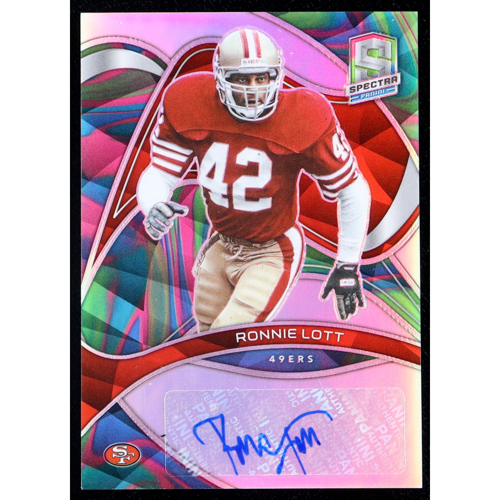 Ronnie Lott 2022 Panini Spectra Signatures Neon Marble #34 #1/4 ...