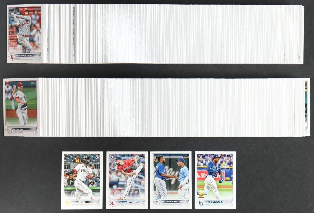 2022 Topps Complete Set of (660) Baseball Cards with Oneil Cruz #537 RC, Spencer Strider #509 RC ...