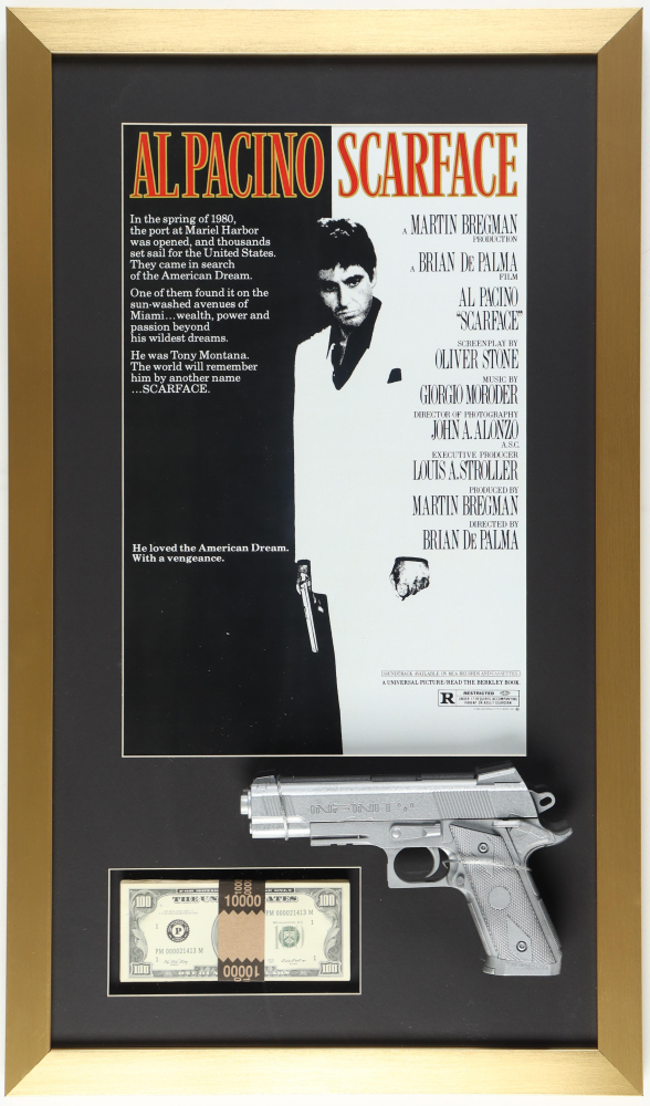 "Scarface" Custom Framed Movie Poster Display with Movie Prop Replica ...