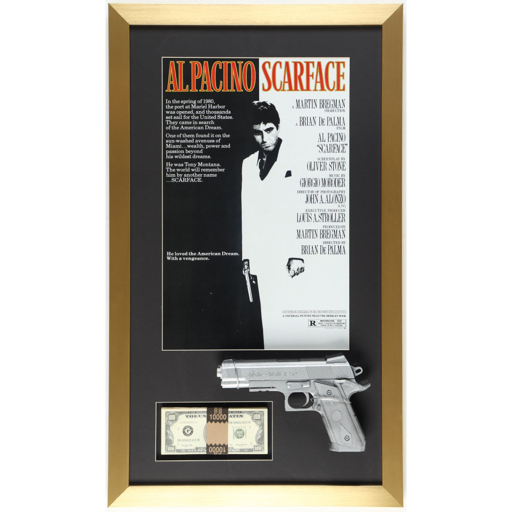"Scarface" Custom Framed Movie Poster Display with Movie Prop Replica ...