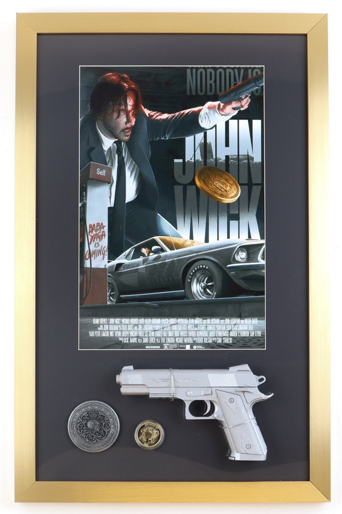 "John Wick" Custom Framed Movie Poster Display with Replica Pistol ...