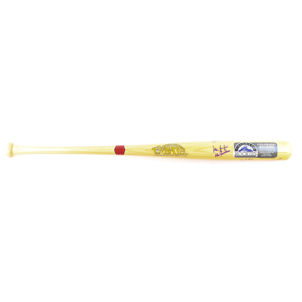 Rockies Greats Cooperstown Commemorative Baseball Bat Signed by (5 ...