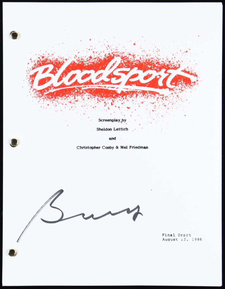 Bolo Yeung Signed "Bloodsport" Replica Movie Script Inscribed ...