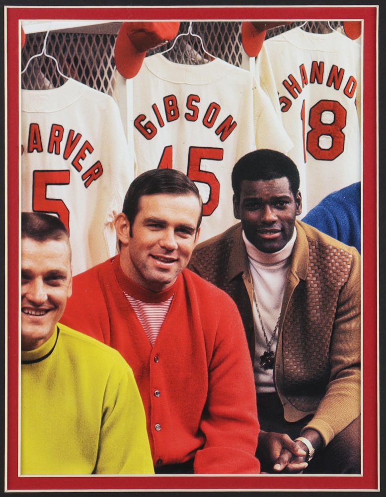 Bob Gibson Signed Cardinal Grey Jersey With Vintage Baseball Hall of ...