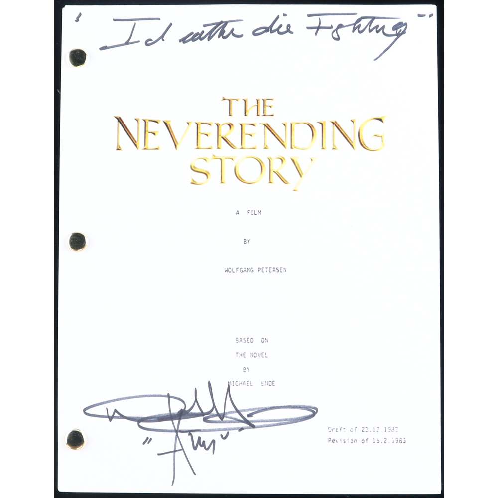 Noah Hathaway Signed "The Neverending Story" Script Inscribed "I'd ...