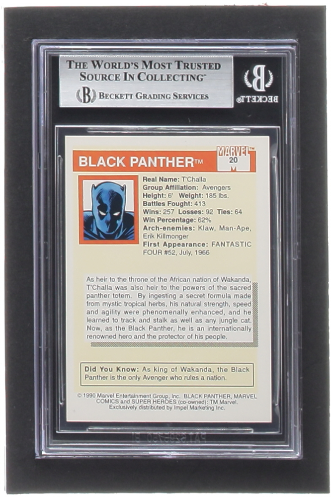 Black Panther 1990 Impel Marvel Universe I #20 (BGS 8) | Pristine Auction