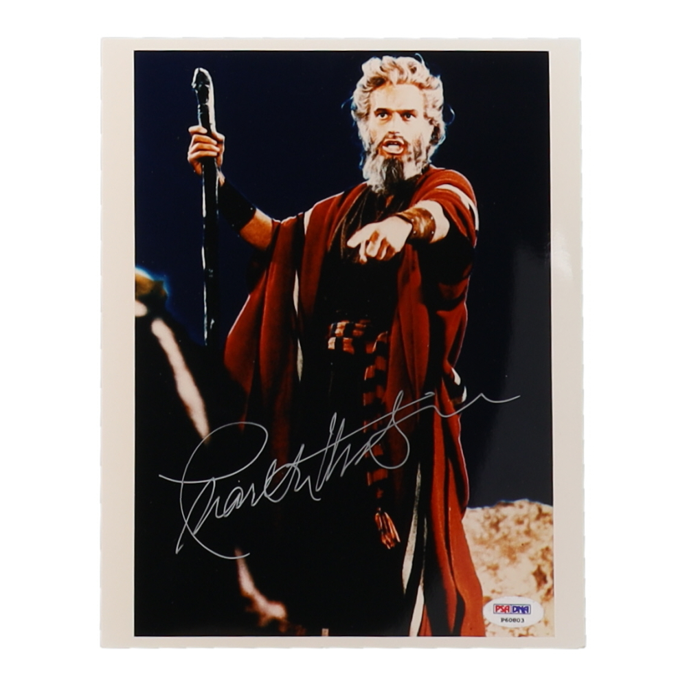 Charlton Heston Signed "The Ten Commandments" 8x10 Photo (PSA ...
