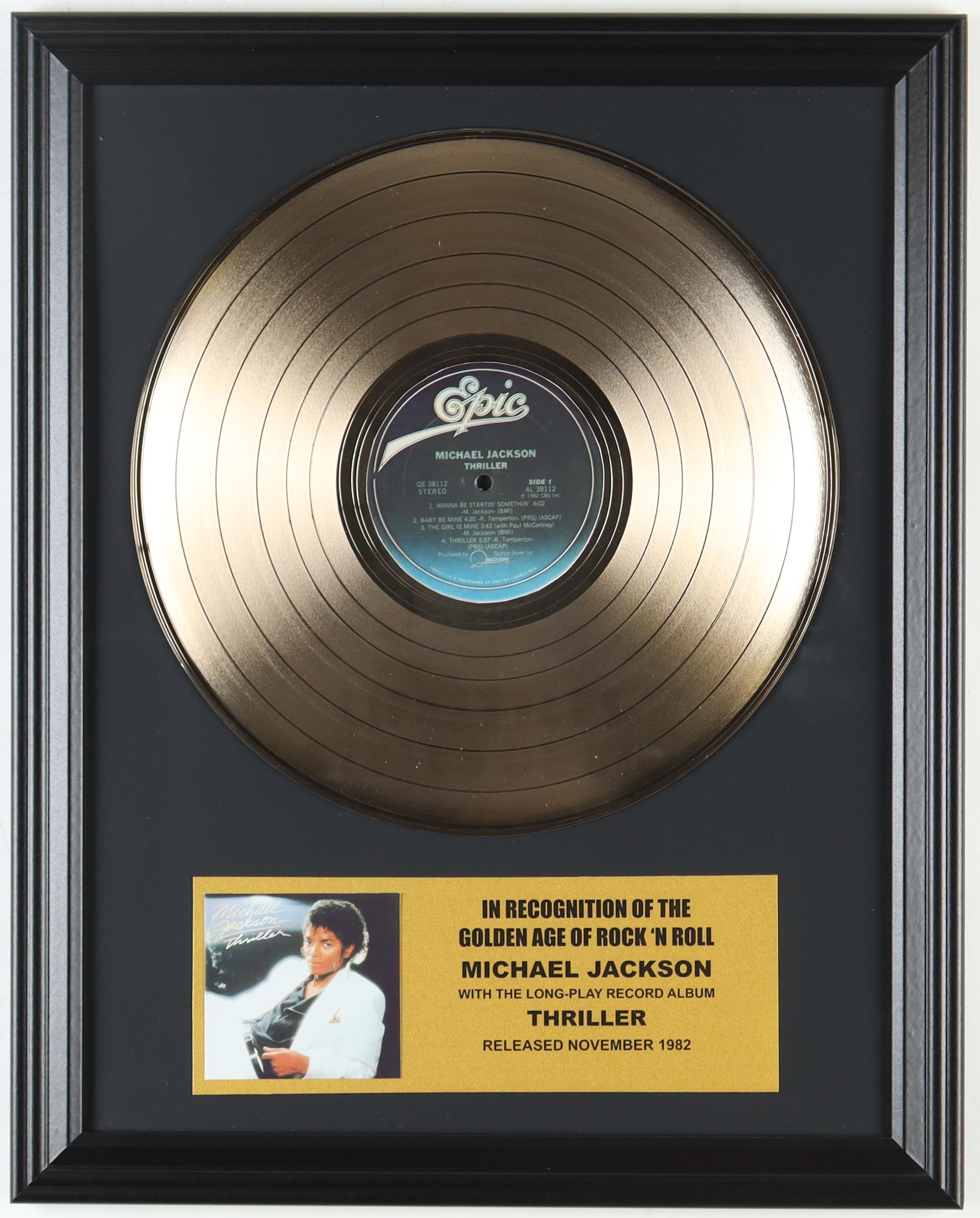 Michael Jackson "Thriller" Custom Framed Gold Vinyl Record | Pristine ...