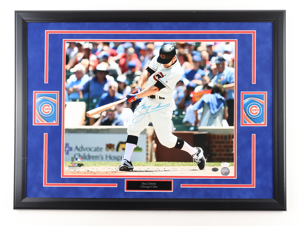 Ben Zobrist Signed Cubs Custom Framed Photo Display (JSA, Zobrist & MLB ...
