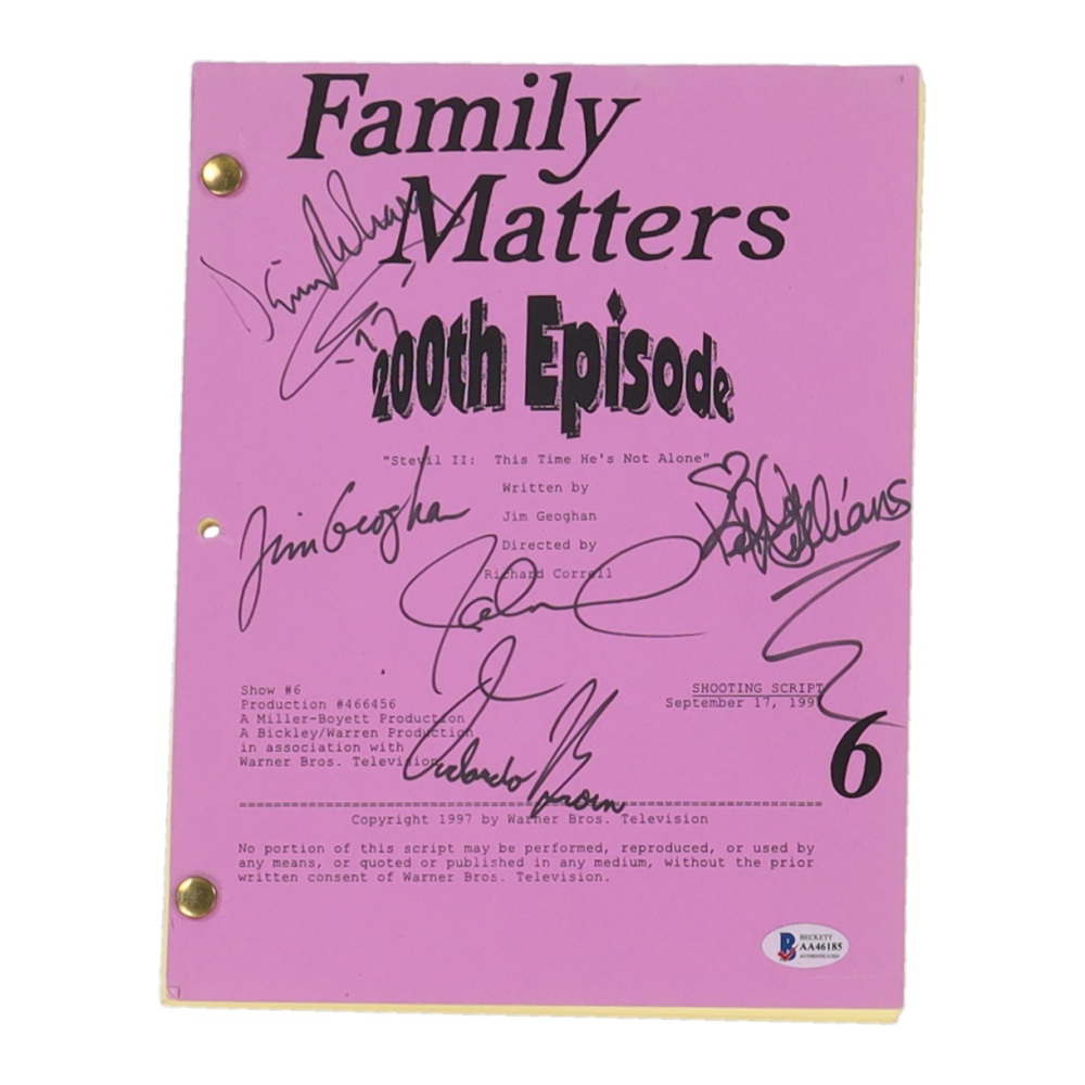"Family Matters" TV Script Cast-Signed by (5) with Jaleel White, Kellie ...
