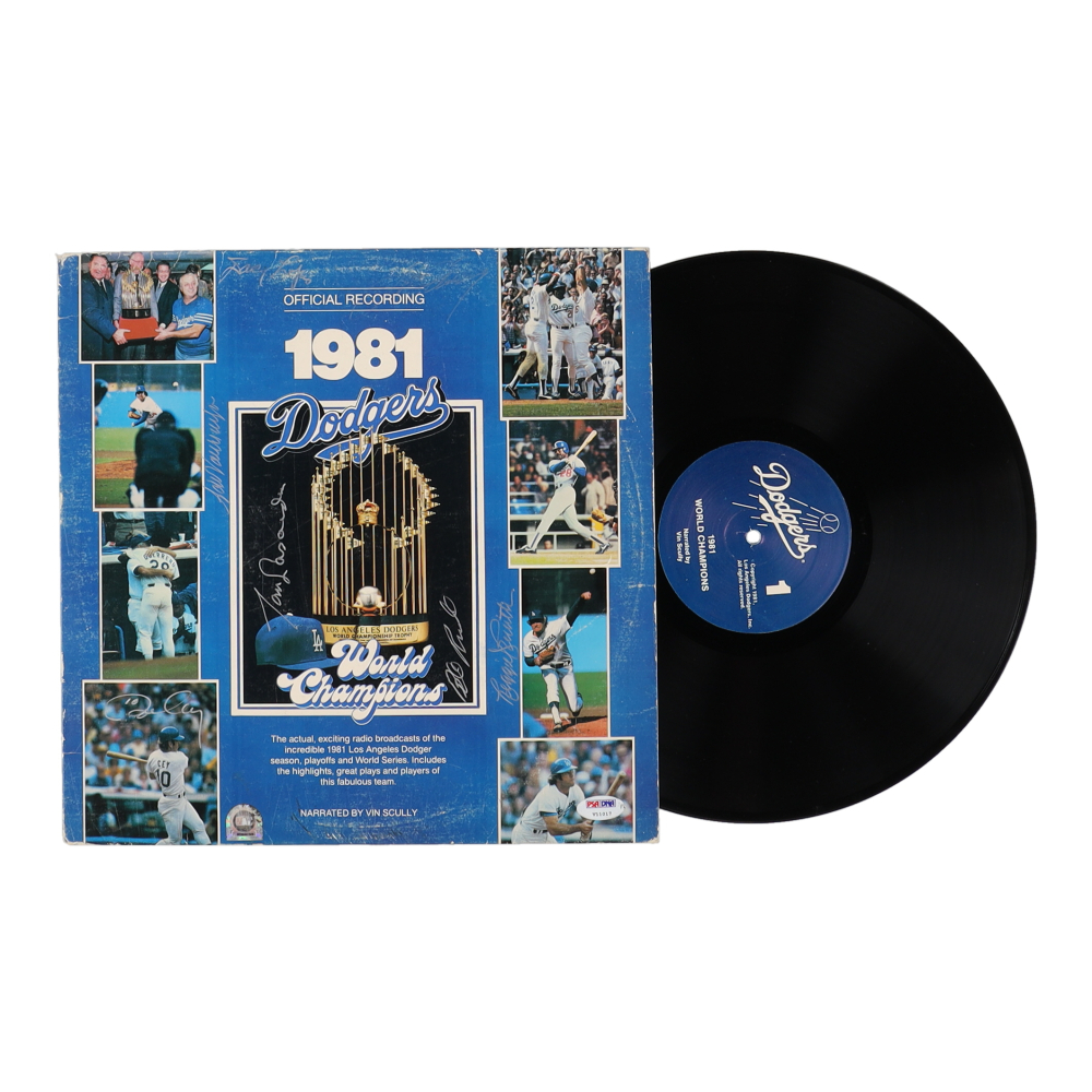 1981 Dodgers "Official Recording" Vinyl Record Album Signed by (7) with ...