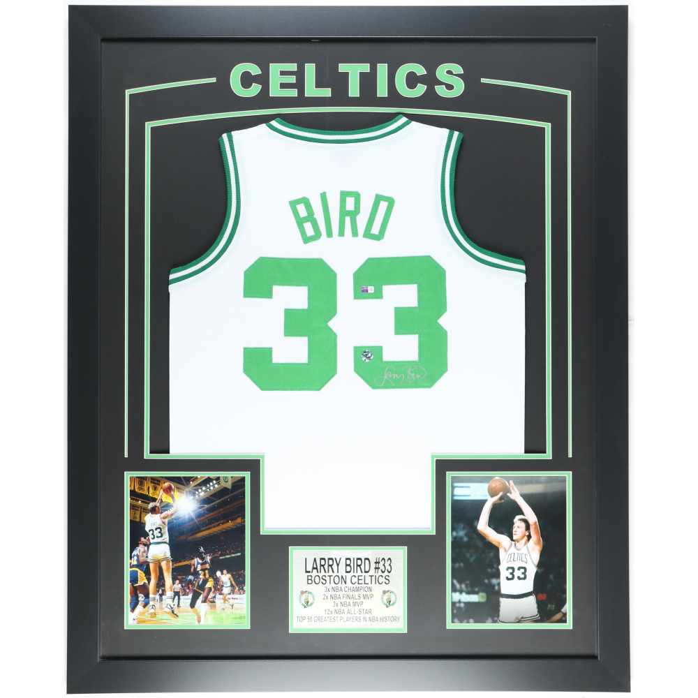 Larry Bird Signed Custom Framed Jersey Display (Bird & Steiner) | Pristine Auction