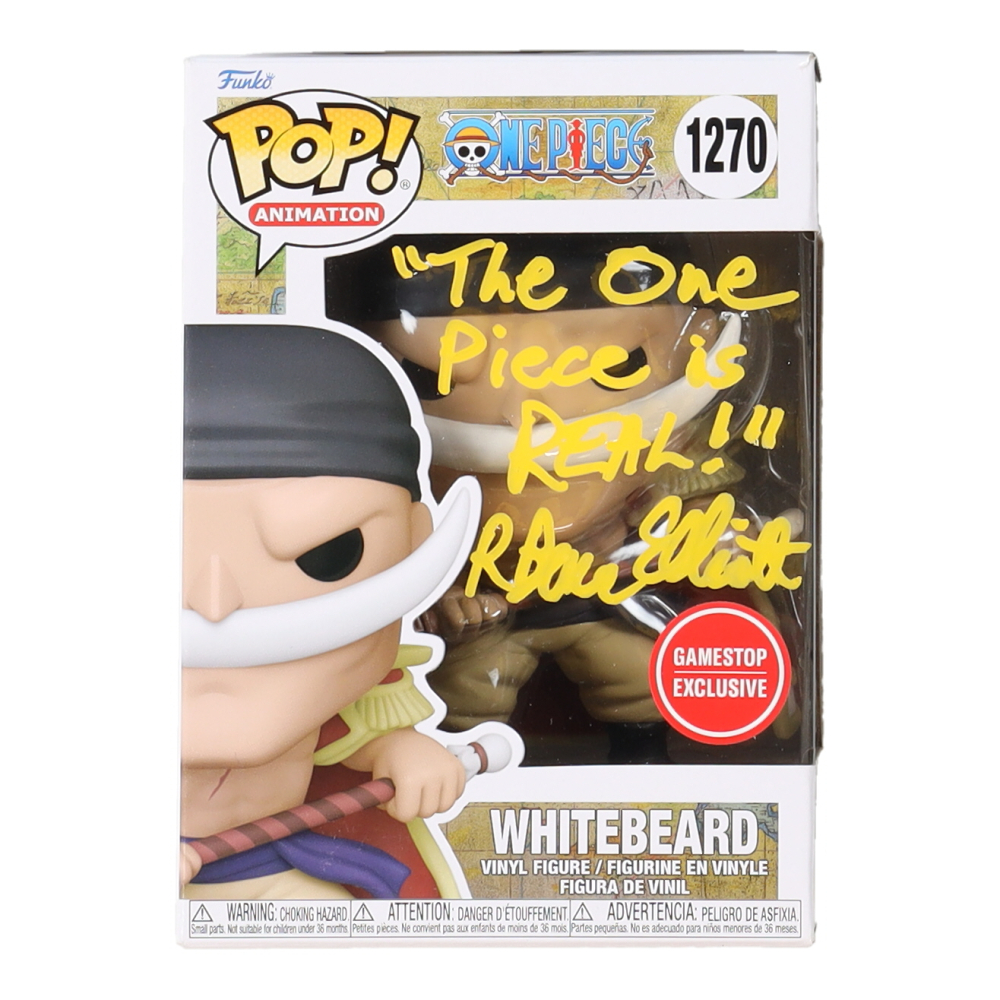 R. Bruce Elliott Signed "One Piece" #1270 Whitebeard Funko Pop! Vinyl Figure Inscribed "The One ...