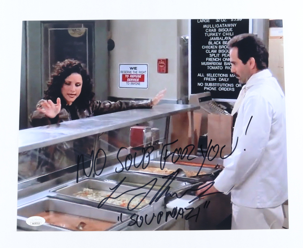 Larry Thomas Signed "Seinfeld" 11x14 Photo Inscribed "No Soup For You ...