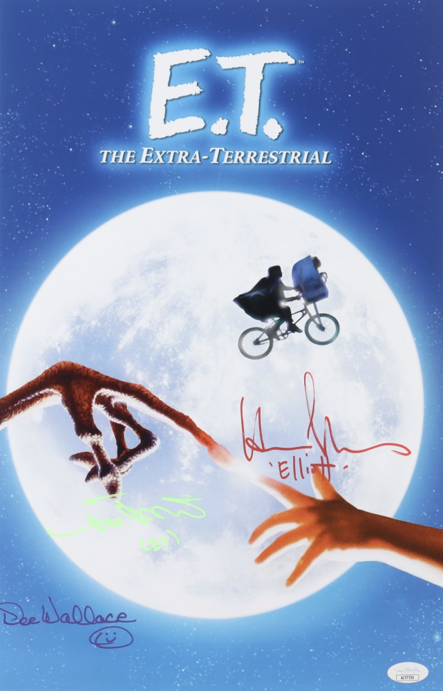 Henry Thomas, Matthew De Meritt, Dee Wallace Cast-Signed "E.T." 11x17 ...