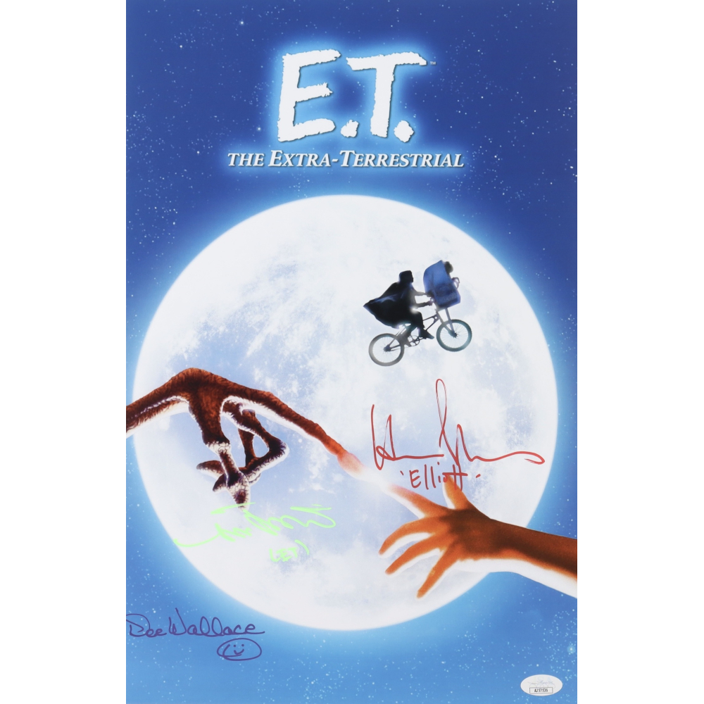 Henry Thomas, Matthew De Meritt, Dee Wallace Cast-Signed "E.T." 11x17 ...