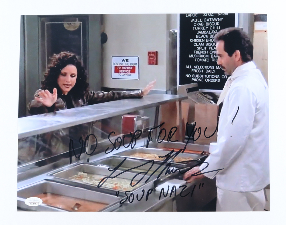 Larry Thomas Signed "Seinfeld" 11x14 Photo Inscribed "No Soup For You ...