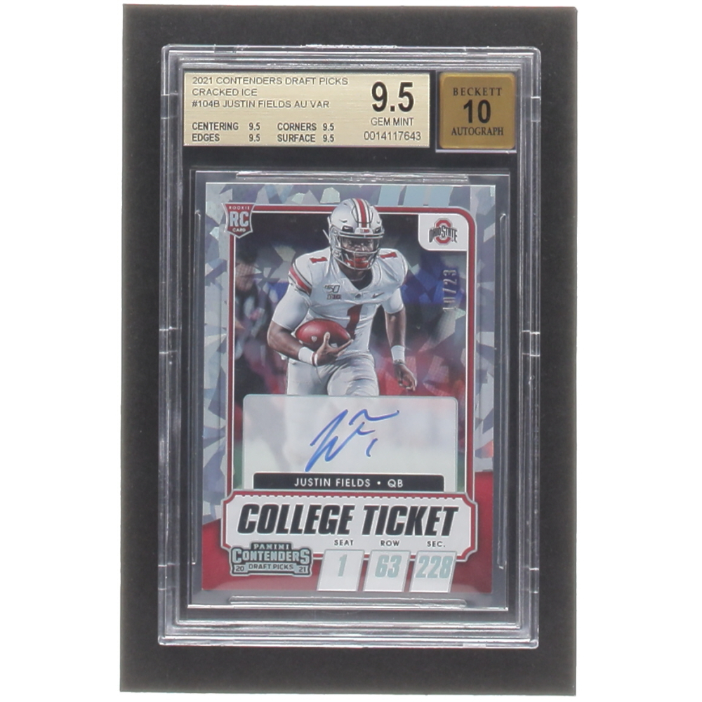 Justin Fields 2021 Panini Contenders Draft Picks Cracked Ice #104B ...