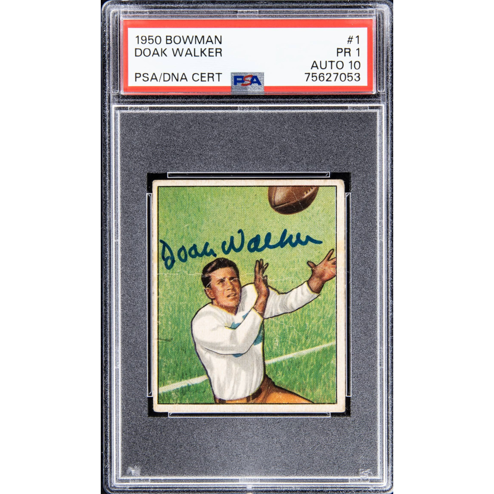 Doak Walker Signed 1950 Bowman #1 (PSA | Auto 10) | Pristine Auction