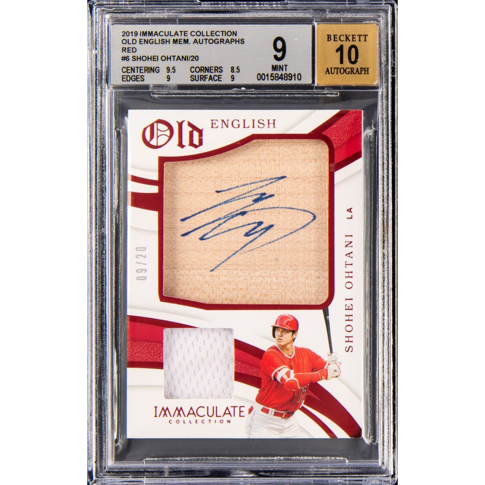 Shohei Ohtani 2019 Immaculate Collection Old English Memorabilia ...