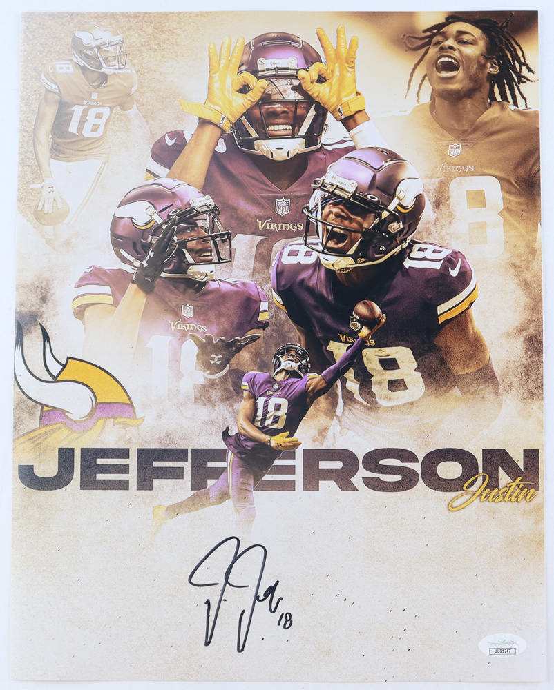 Justin Jefferson Signed Vikings 11x14 Photo (JSA) | Pristine Auction