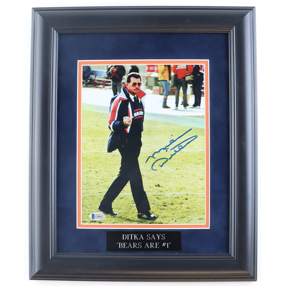 Mike Ditka Signed Bears Custom Framed Photo (Beckett) | Pristine Auction