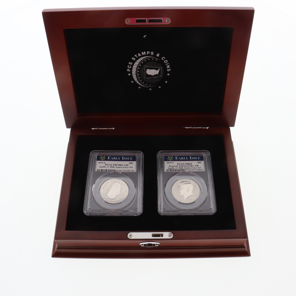Apollo 11 50th Anniversary Early Issue Proof Half Dollar Set of (2 ...