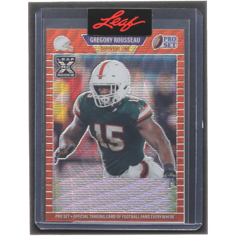 Gregory Rousseau 2021 Leaf Pro Set Metal Autographs Wave Orange Pre ...