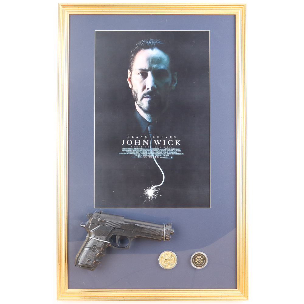 "John Wick" Custom Framed Movie Poster Display with Prop Replica Pistol ...