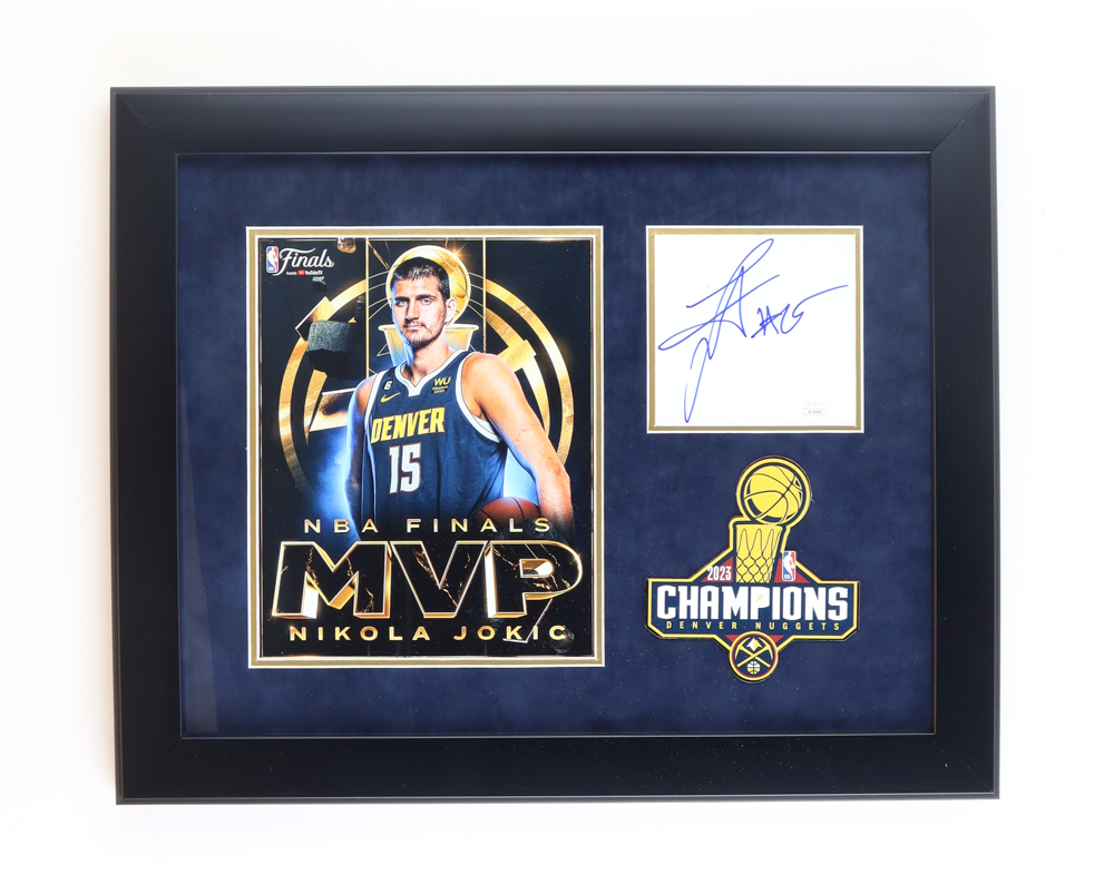 Nikola Jokic Signed Nuggets Custom Framed Cut Display (JSA) | Pristine ...