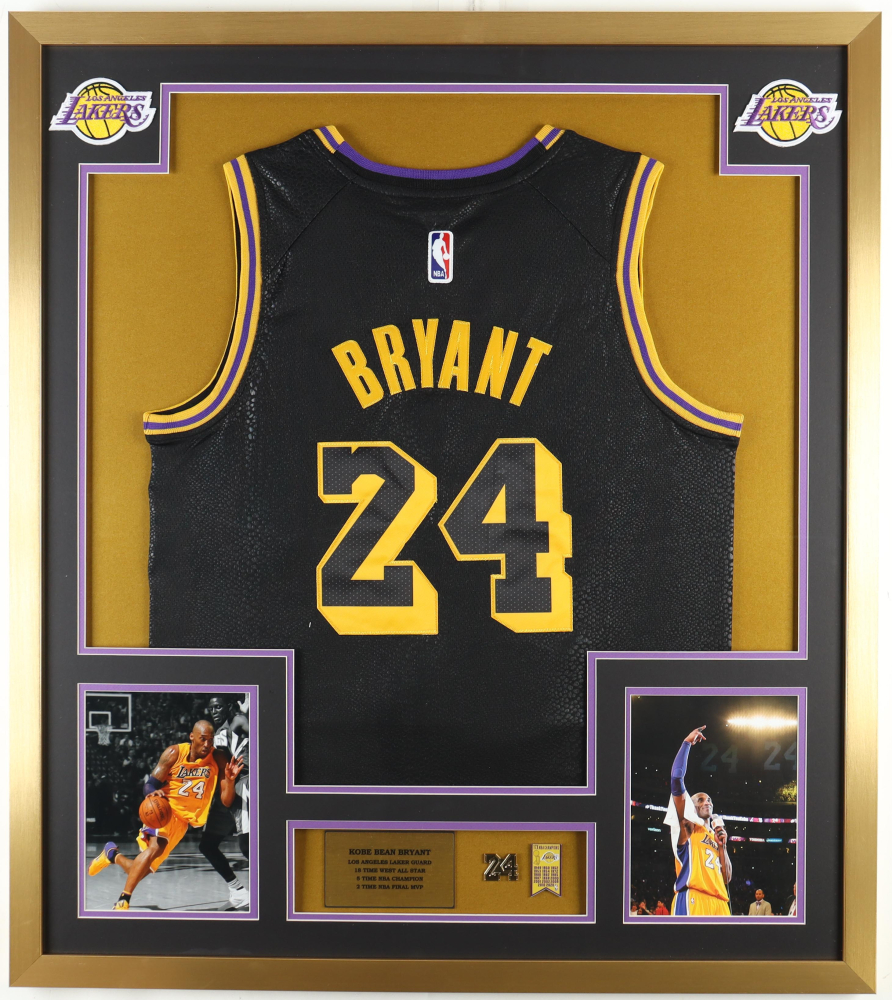 Kobe Bryant Custom Framed Jersey Display with Retirement & Championship ...