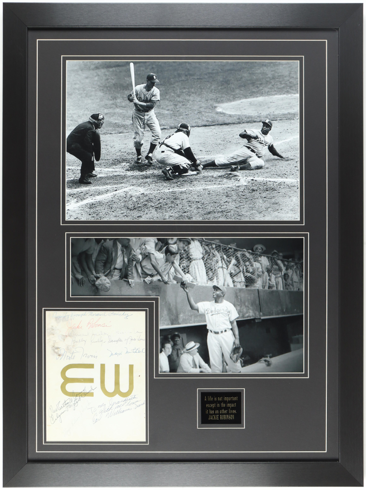 Custom Framed Magazine Display Signed By (9) with Jackie Robinson ...